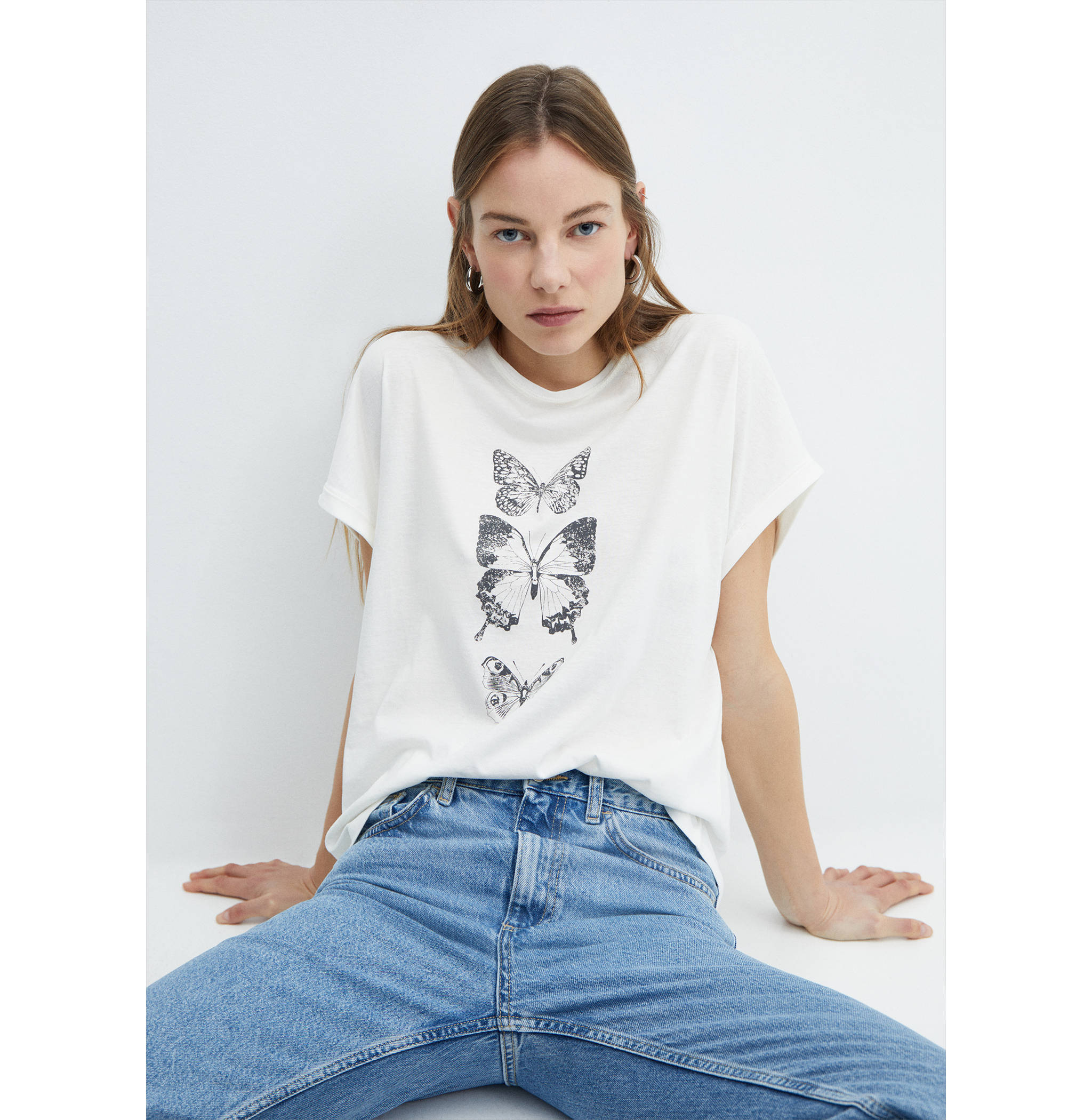 Printed cotton-blend t-shirt - Women | MANGO Vietnam